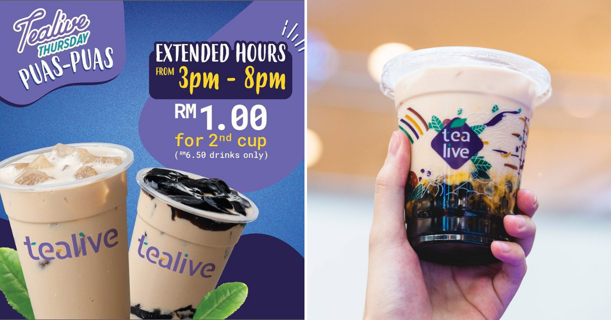 Get your 2nd cup of Tealive at only RM1 today with extended time! - Foodie